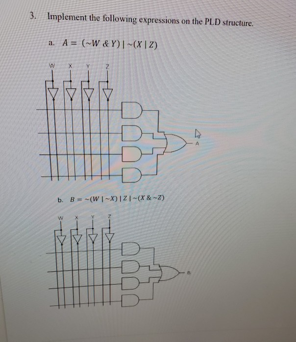 Solved 3. Implement the following expressions on the PLD | Chegg.com