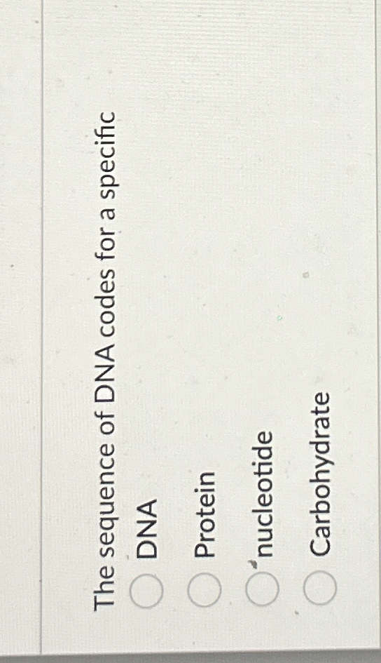 Solved The sequence of DNA codes for a | Chegg.com