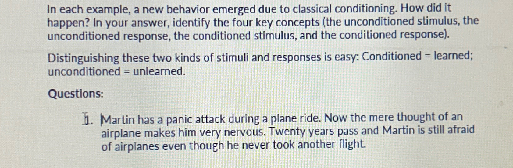 Solved In each example, a new behavior emerged due to | Chegg.com