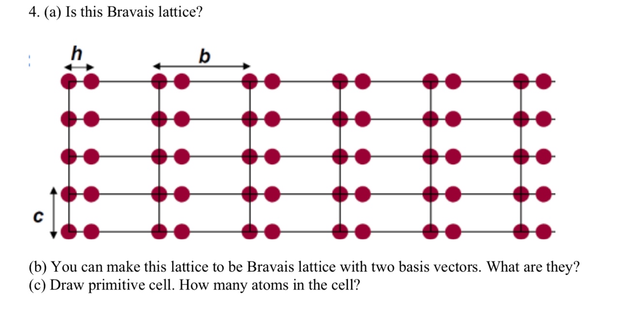 Solved (a) ﻿Is this Bravais lattice?(b) ﻿You can make this | Chegg.com