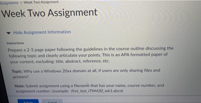 Solved Topic: Why use a Windows 20xx domain at all, if users | Chegg.com
