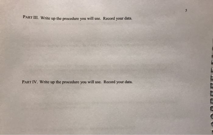 Solved (5) 3. Read the procedure carefully. On page 5, begin | Chegg.com