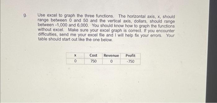 Use excel to graph the three functions. The | Chegg.com