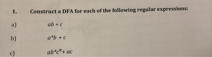 Solved Construct a DFA for each of the following regular | Chegg.com