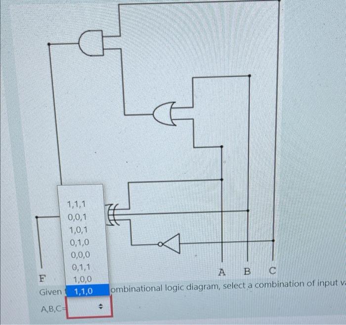 Solved F G А в с Given the above combinational logic | Chegg.com