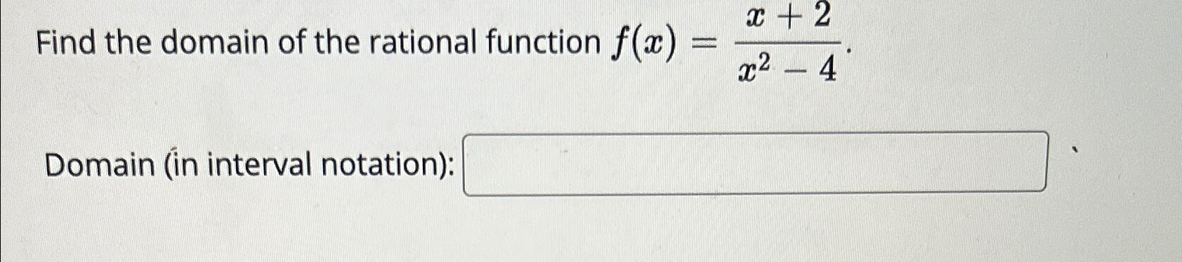 Solved Find the domain of the rational function | Chegg.com