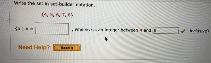 Solved Write the set in set-builder notation. {4, 5, 6, 7, | Chegg.com