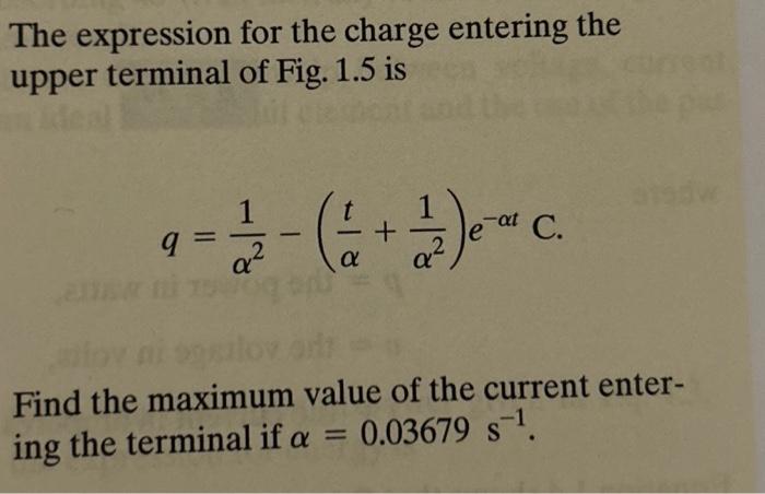 Solved The expression for the charge entering the upper | Chegg.com