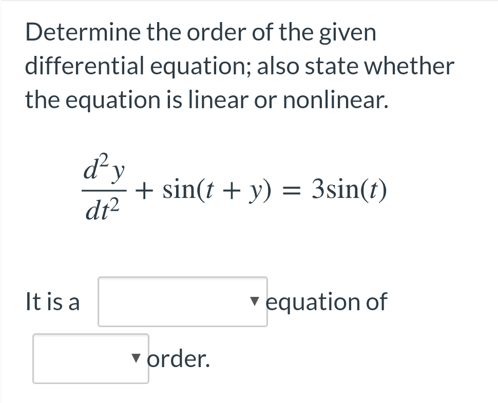 Solved Determine the order of the given differential | Chegg.com