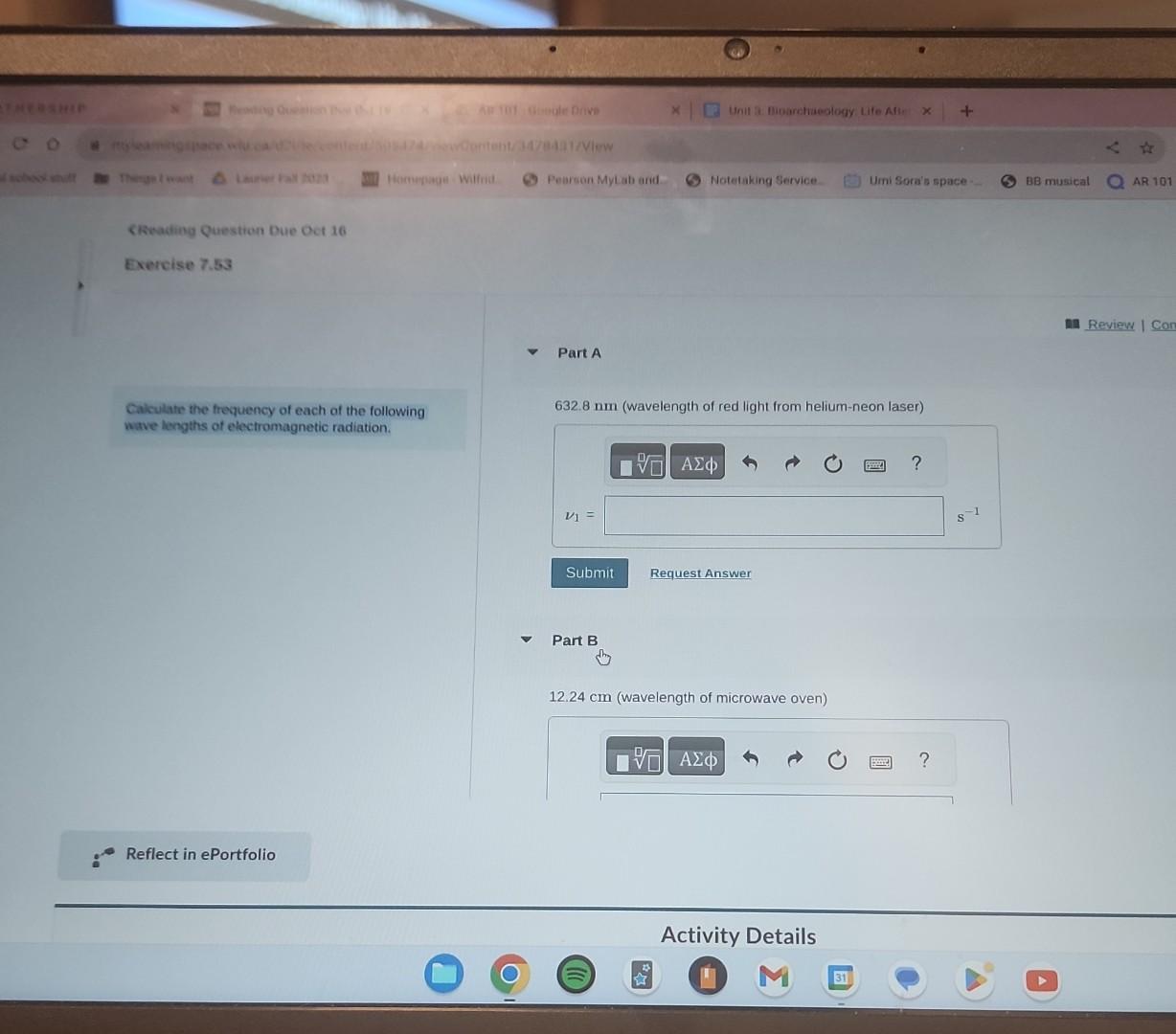 Solved Cakculate the frequency of each of the following wave | Chegg.com
