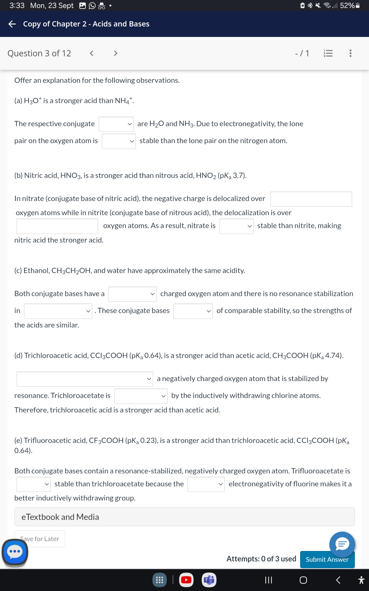 Solved Offer an explanation for the following | Chegg.com