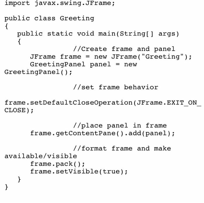 Solved 1. Download starting files: Greeting.java and | Chegg.com