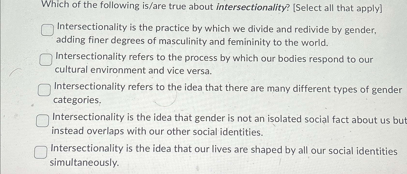 Solved Which of the following is/are true about | Chegg.com