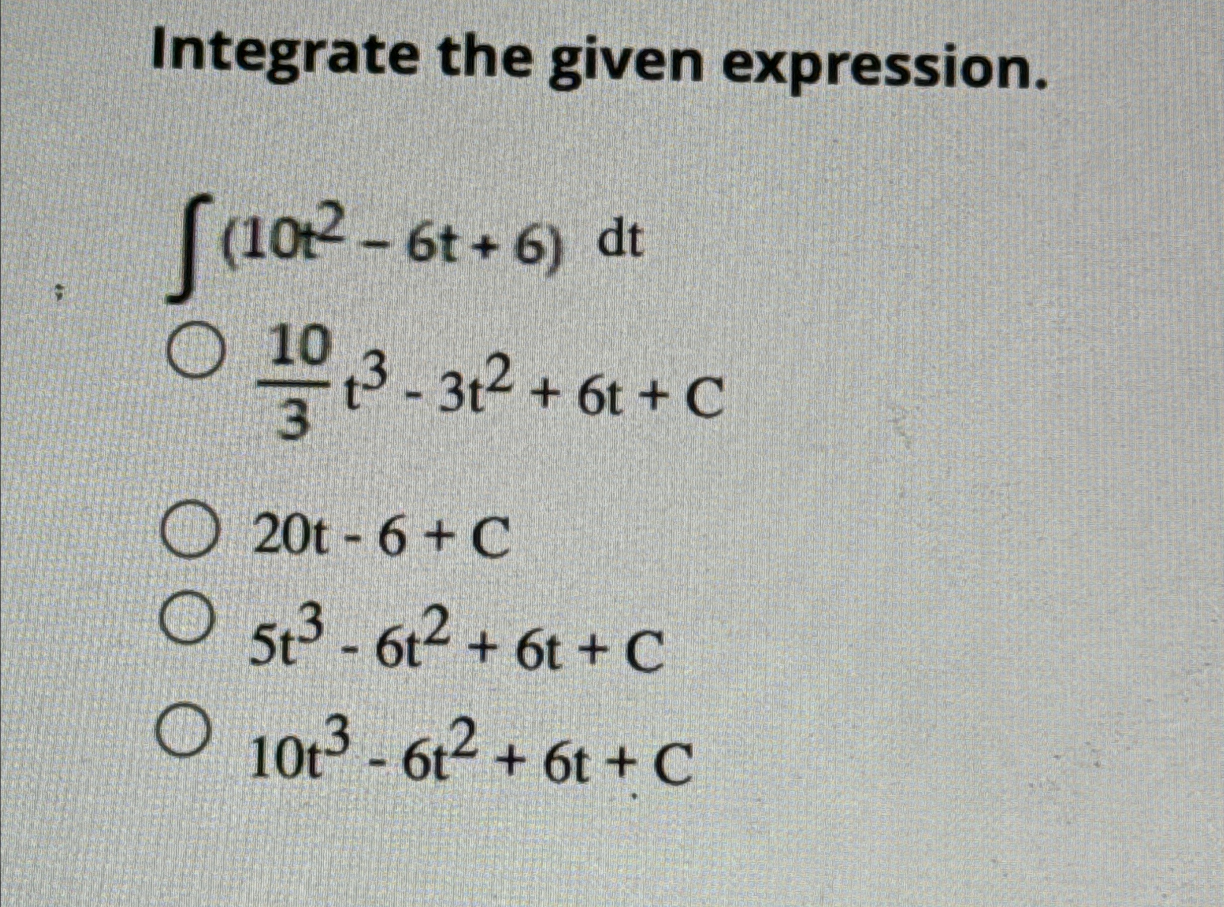 Solved Integrate the given | Chegg.com