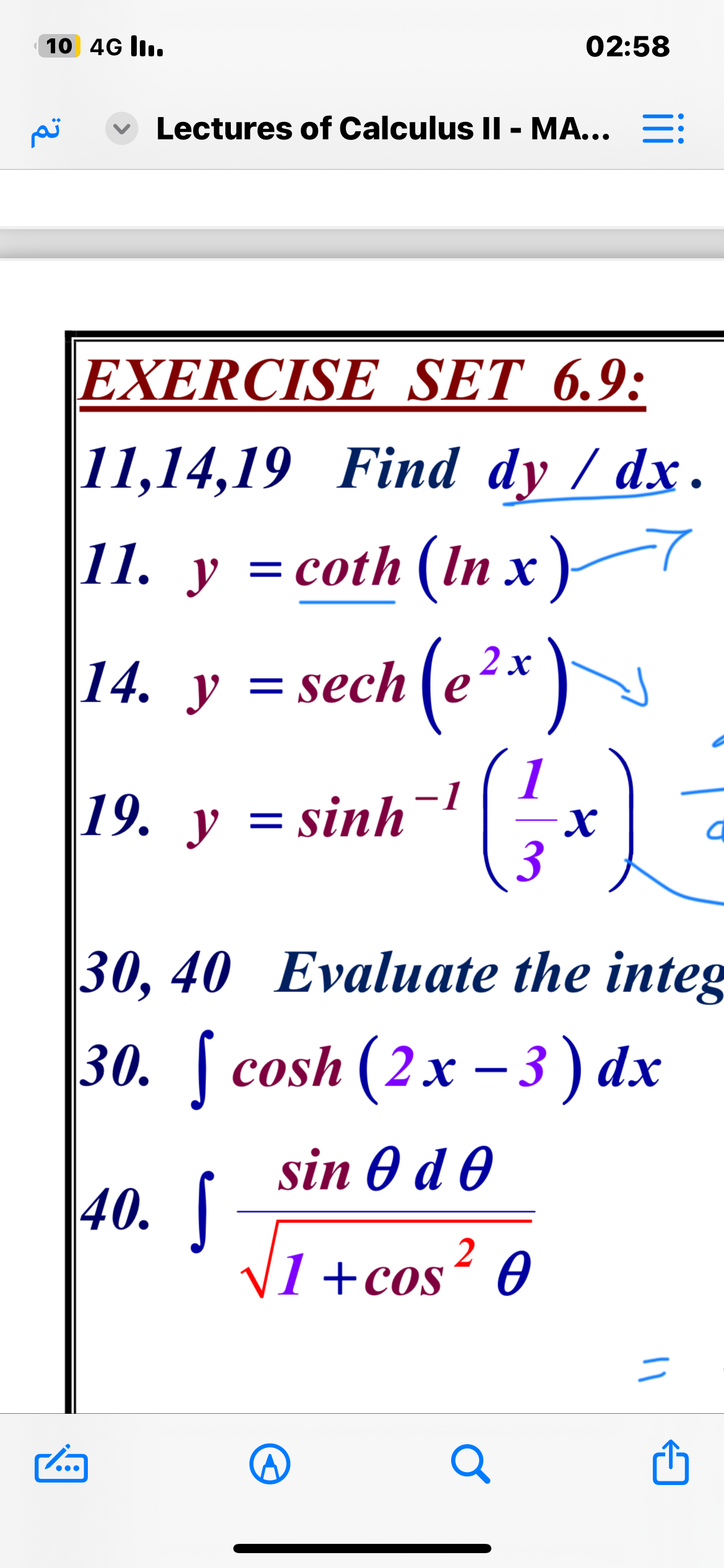 Solved EXERCISE SET 6.9:11,14,19 ﻿Find dy / | Chegg.com
