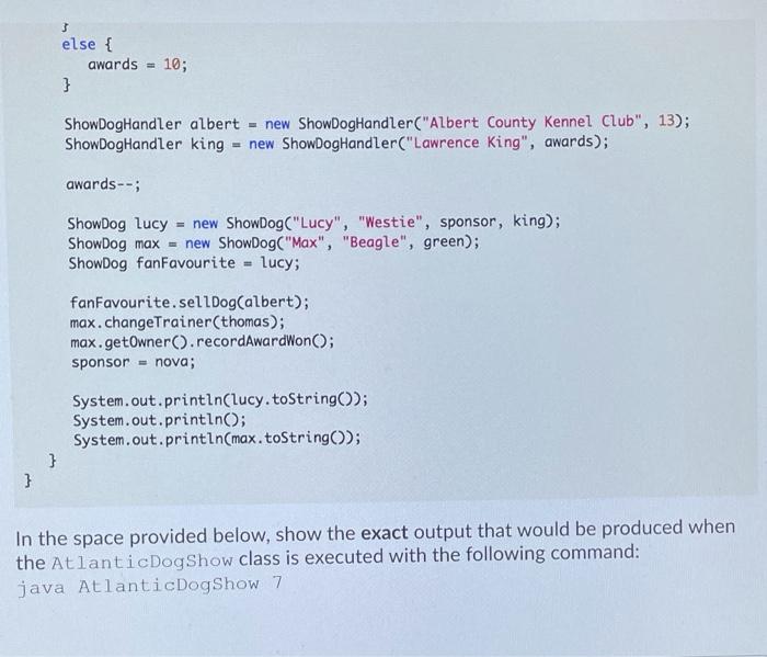 Solved Examine the following Javadoc documentation for a | Chegg.com