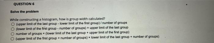 Solved QUESTION 6 Solve the problem While constructing a | Chegg.com
