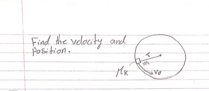 Solved Find the velocity position. | Chegg.com