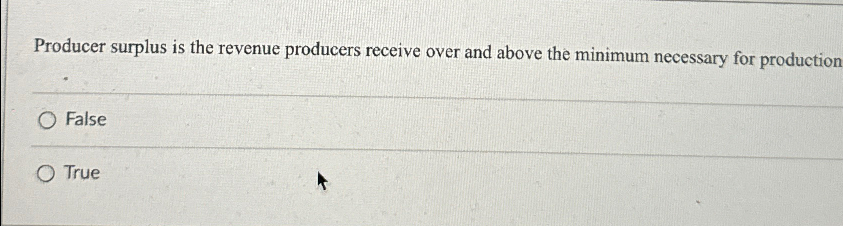 Solved Producer surplus is the revenue producers receive | Chegg.com