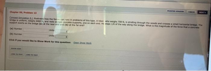 Solved PRINTER VERSION 4 BACK NEXT Chapter 09, Problem 13 | Chegg.com