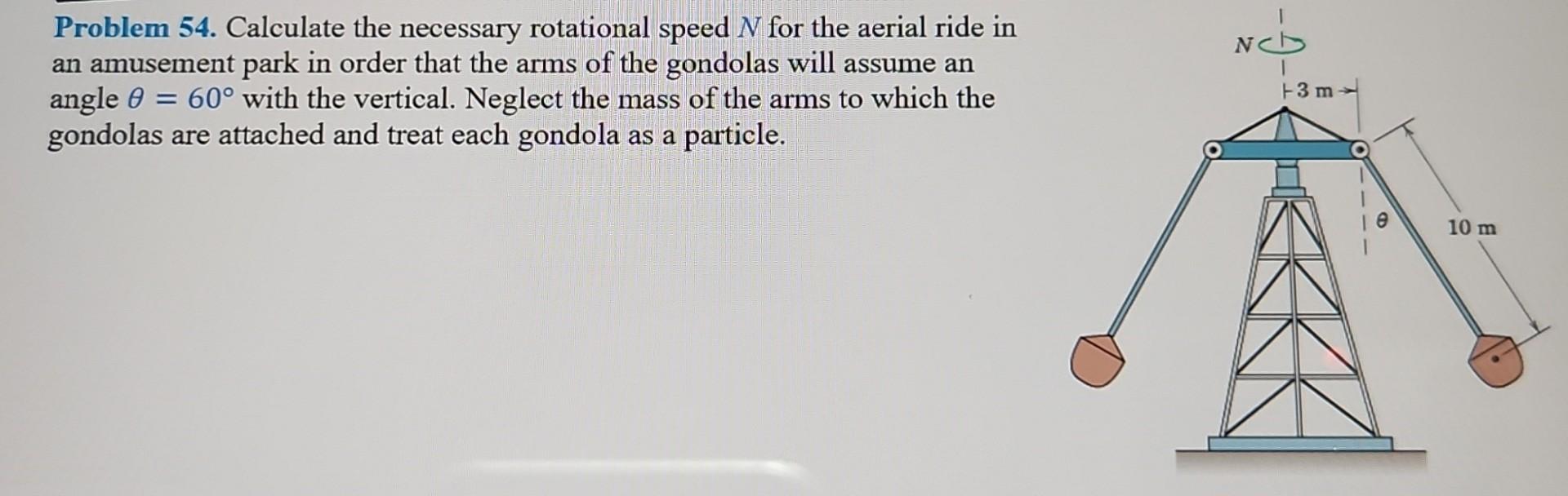 Problem 54. Calculate the necessary rotational speed | Chegg.com