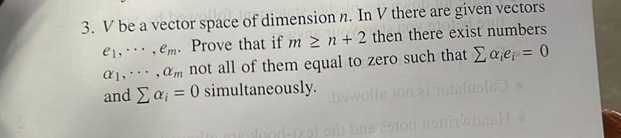 Solved V ﻿be a vector space of dimension n. ﻿In V ﻿there are | Chegg.com