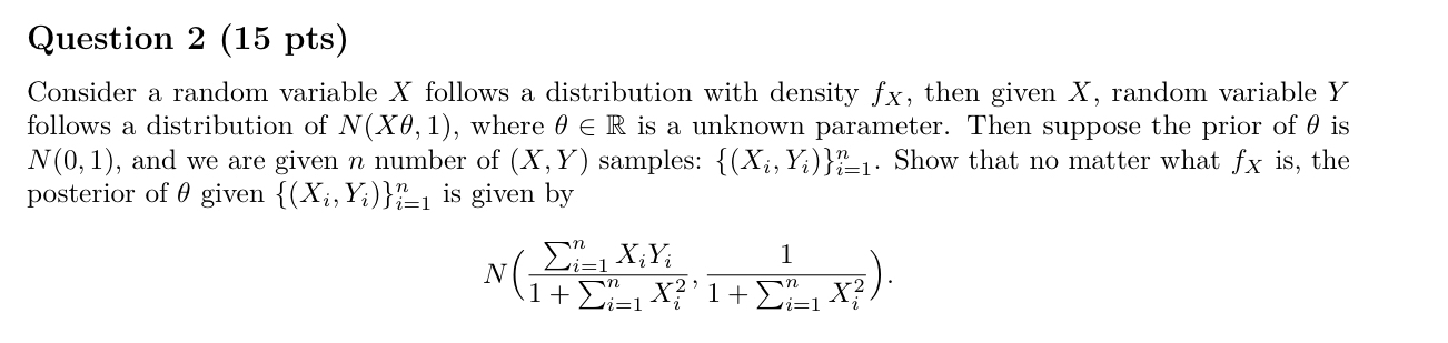 Solved Question 2 (15 ﻿pts)Consider a random variable x | Chegg.com