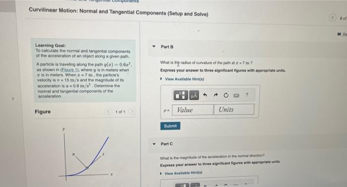 Solved partA of the acceteration of an oblest aiong a pven | Chegg.com