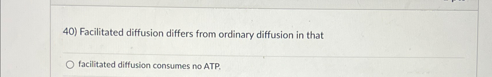 Solved Facilitated diffusion differs from ordinary diffusion | Chegg.com