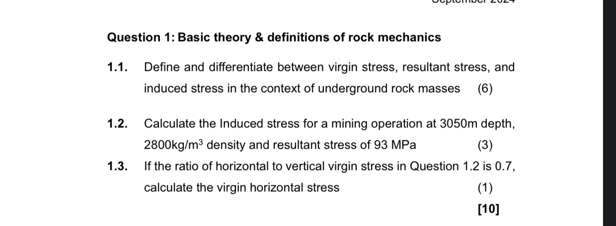 Solved Question 1: Basic theory & definitions of rock | Chegg.com