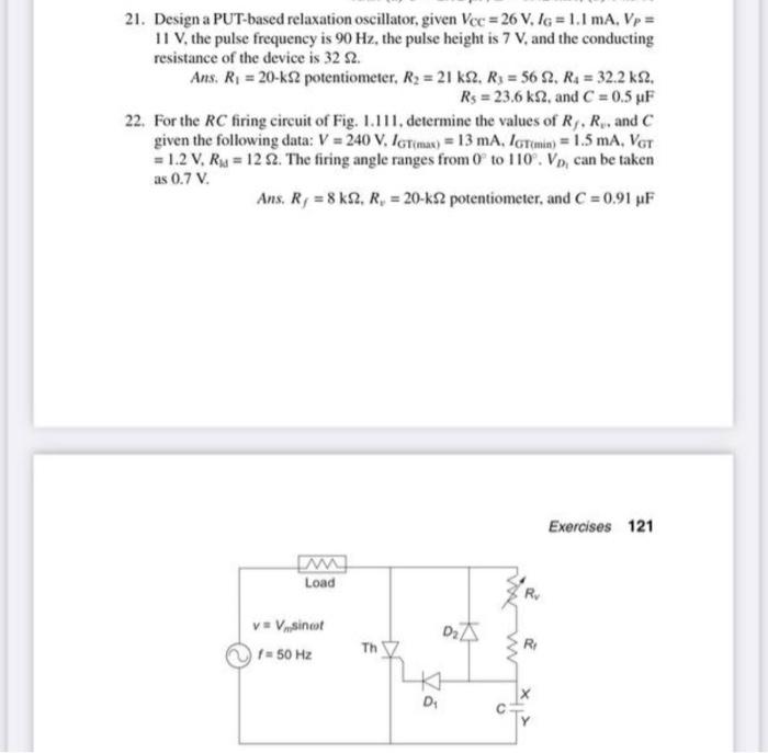 Solved 21. Design a PUT-based relaxation oscillator, given | Chegg.com