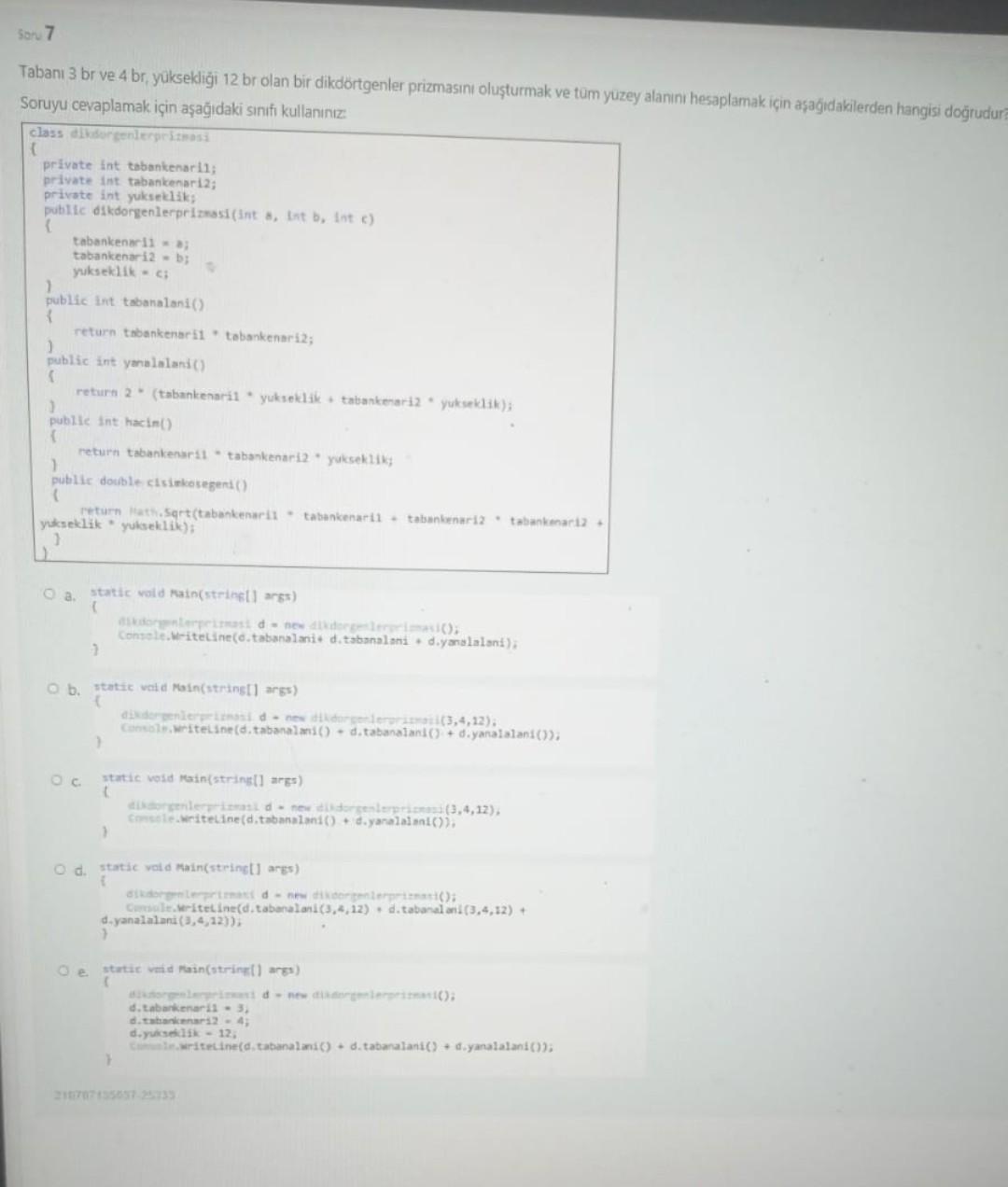 Solved Tabanı 3 br ve 4 br, yuksekligii 12 br olan bir | Chegg.com