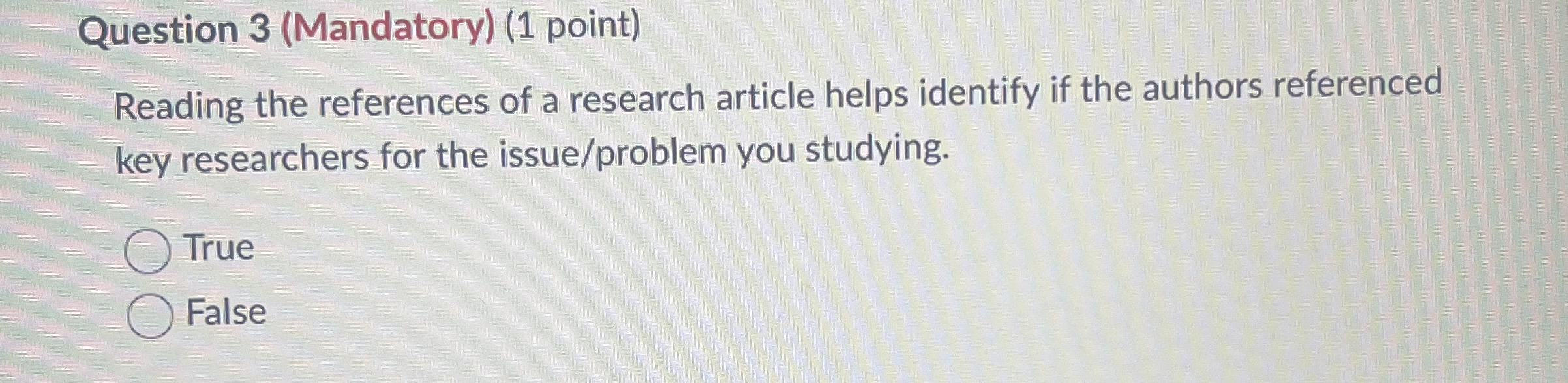 Solved Question 3 (Mandatory) (1 ﻿point)Reading the | Chegg.com