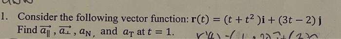 Solved Consider the following vector function: | Chegg.com