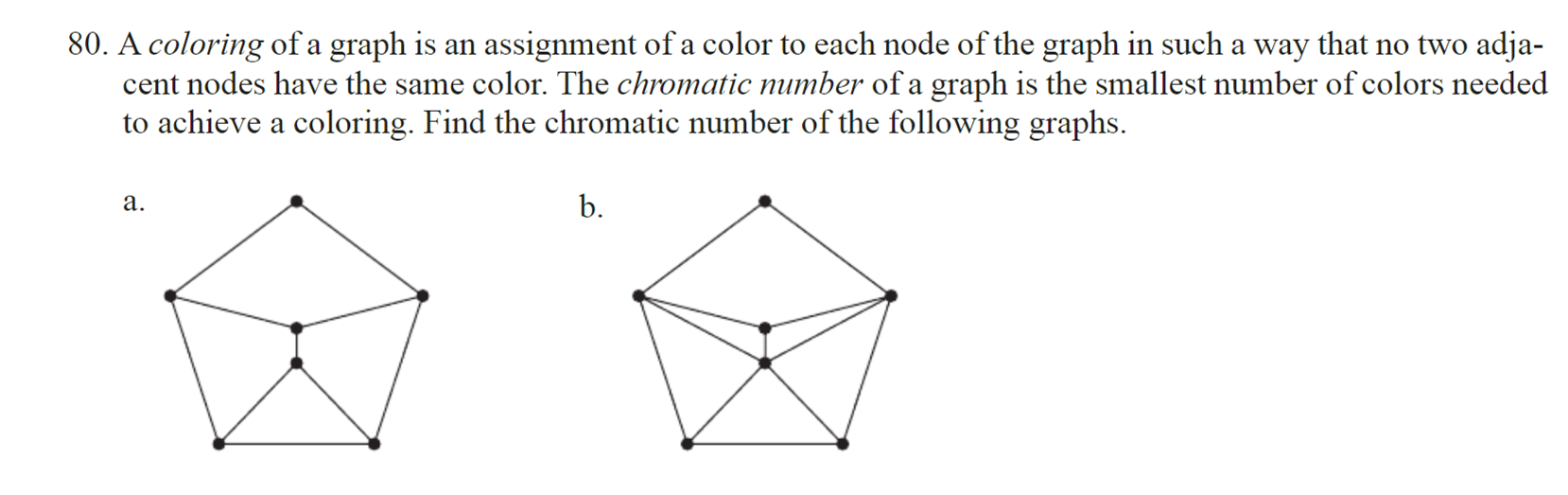 Solved A coloring of a graph is an assignment of a color to | Chegg.com