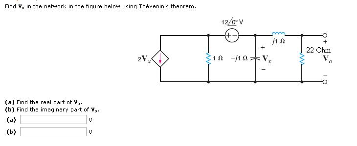 Solved Find V0 in the network in the figure below using | Chegg.com