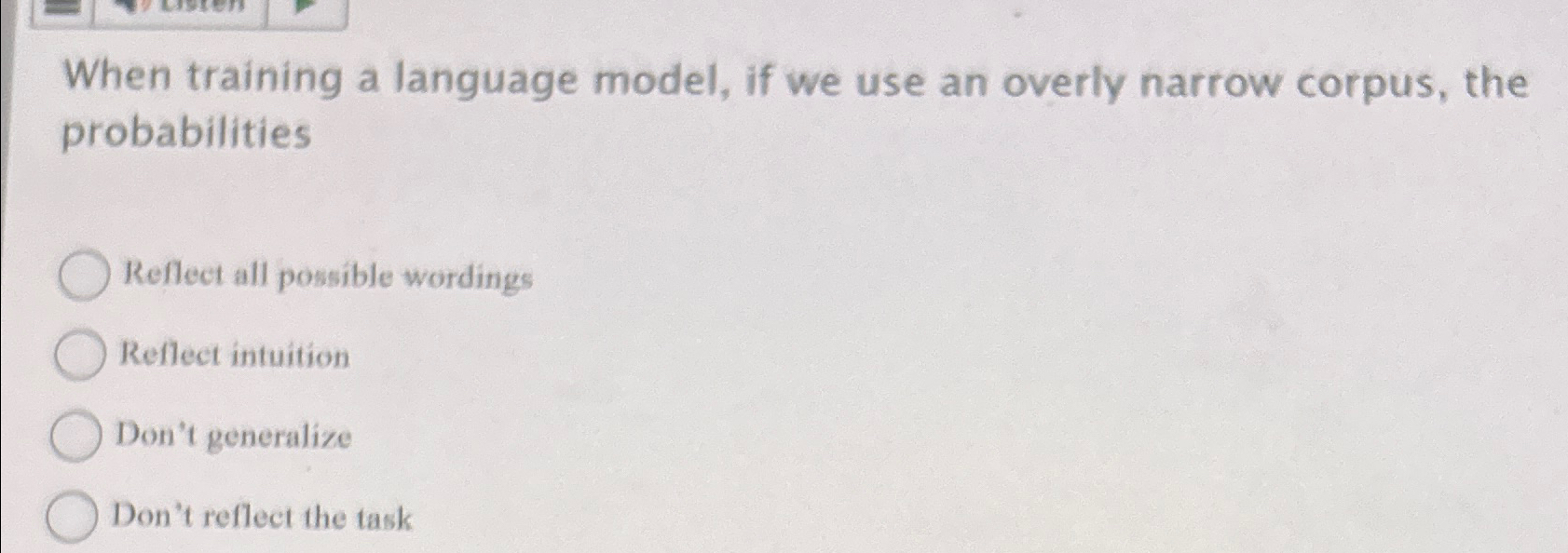 Solved When training a language model, if we use an overly | Chegg.com