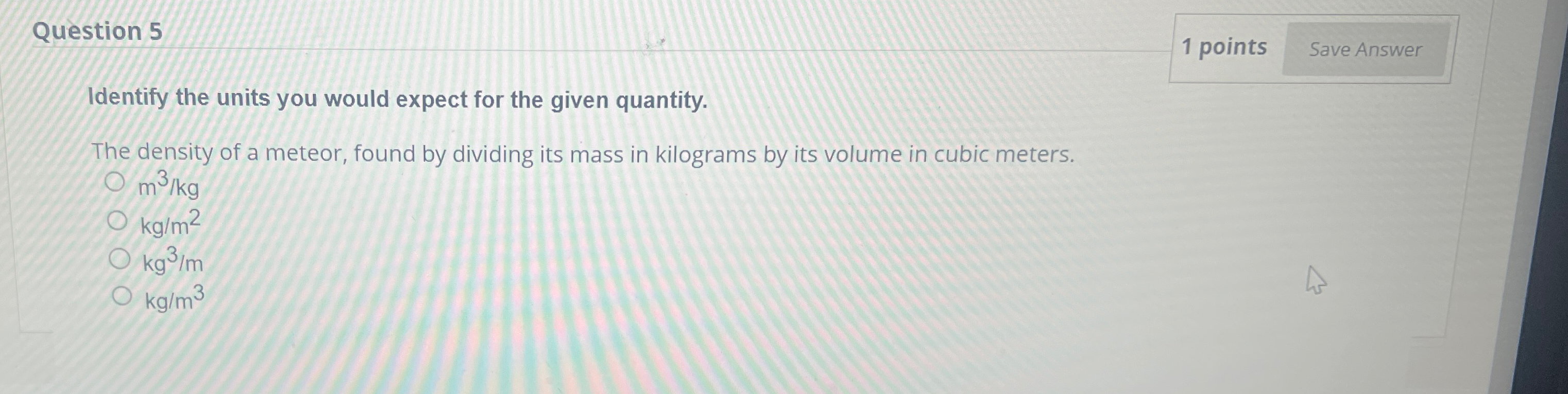 Solved Question 51 ﻿pointsIdentify the units you would | Chegg.com