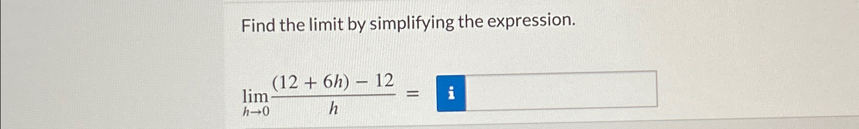 Solved Find the limit by simplifying the | Chegg.com