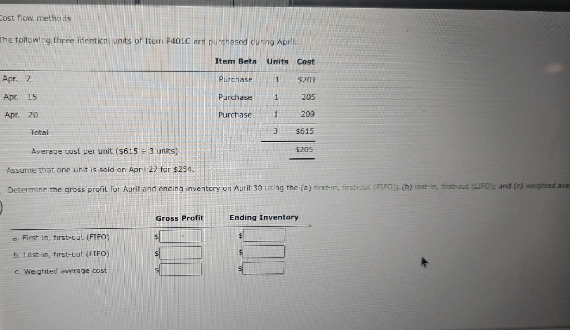 Solved Cost flow methodsThe following three identical units | Chegg.com
