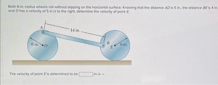 Solved Both 6-in.-radius wheels roll without slipping on the | Chegg.com