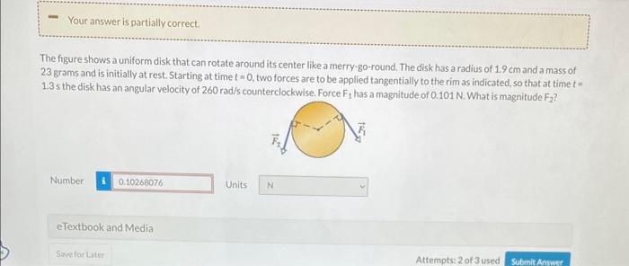 Solved The figure shows a uniform disk that can rotate | Chegg.com