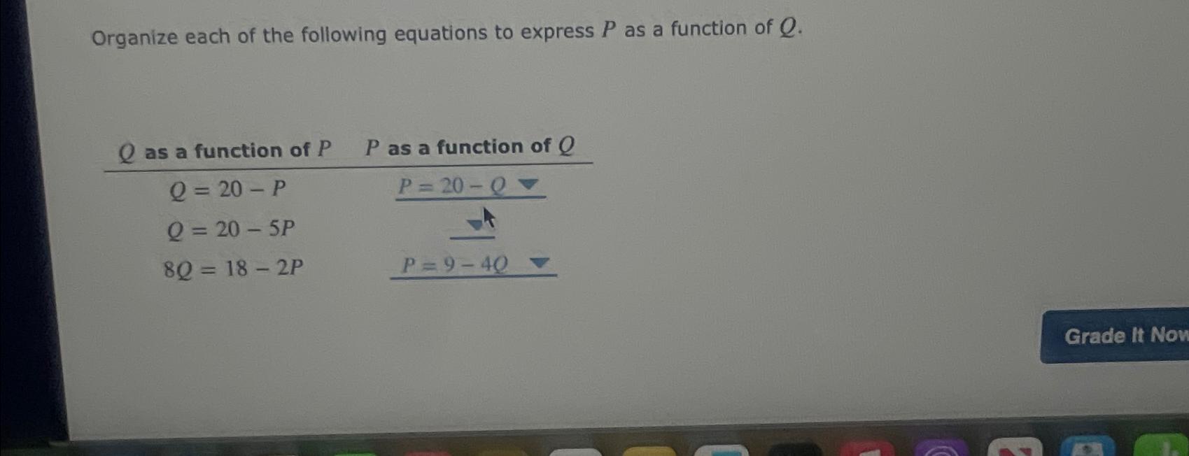 Solved Organize each of the following equations to express P | Chegg.com