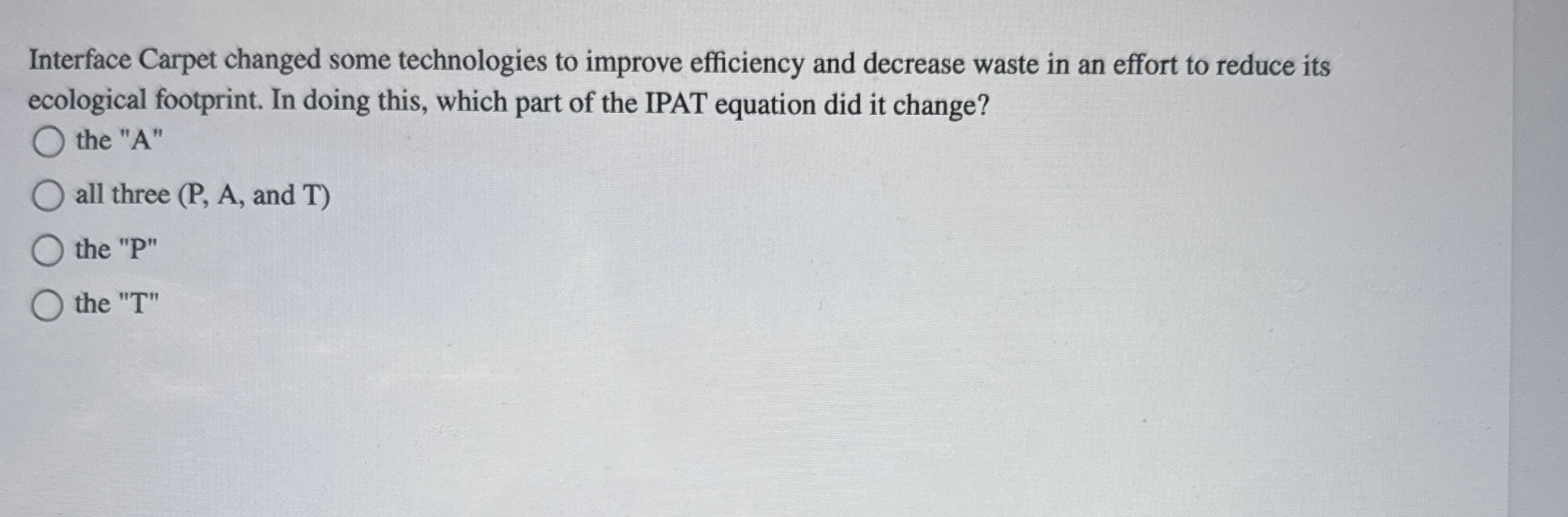 Solved Interface Carpet changed some technologies to improve | Chegg.com