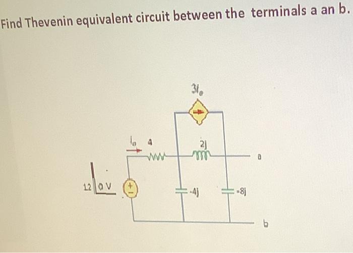 Solved Find Thevenin equivalent circuit between the | Chegg.com