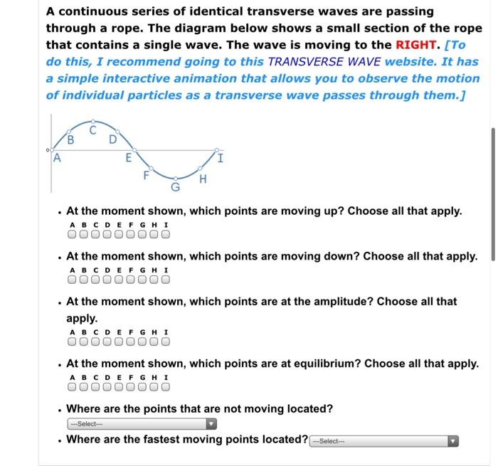 Solved A continuous series of identical transverse waves are | Chegg.com