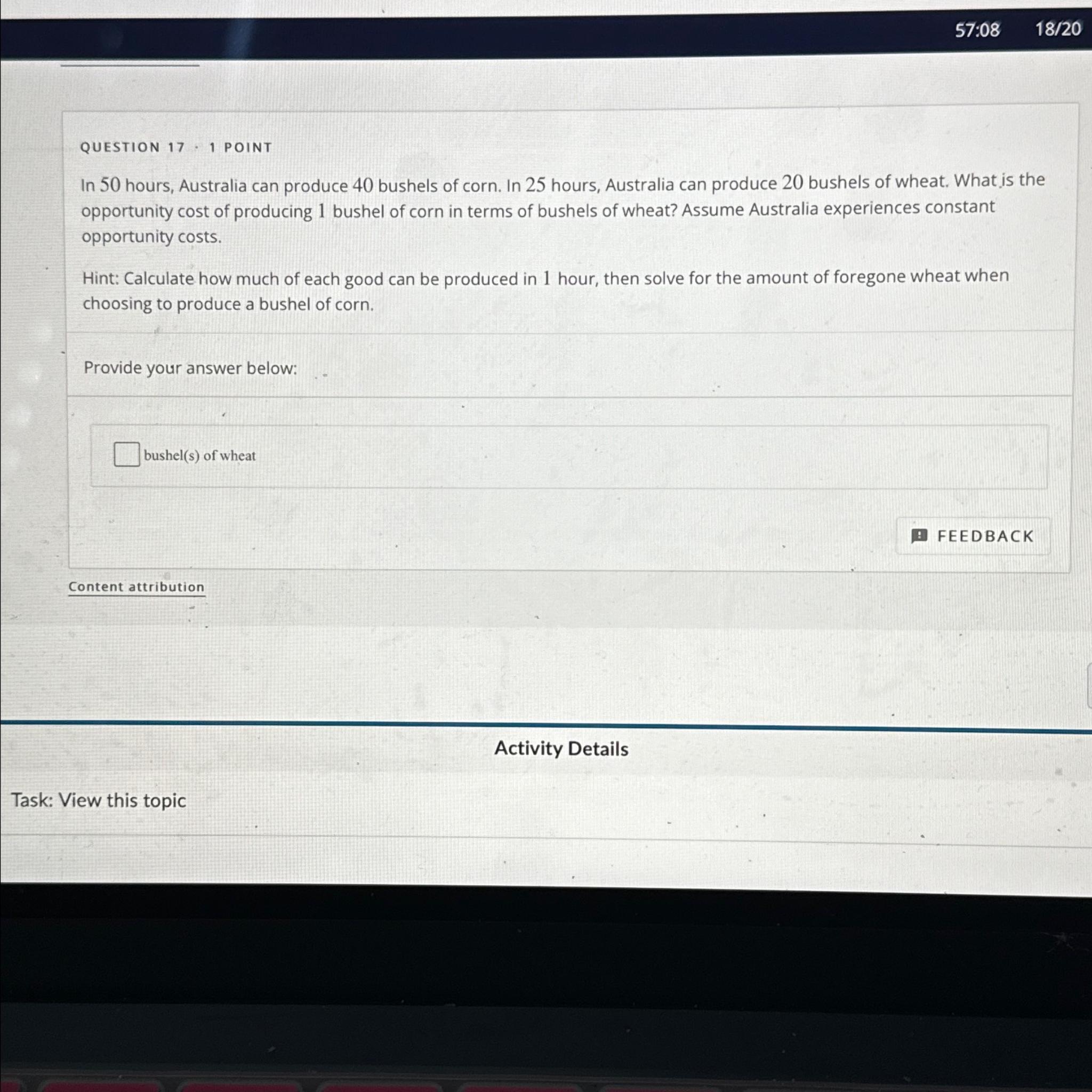 Solved QUESTION 17*1 POINTIn 50 hours, Australia can | Chegg.com Solved QUESTION 17*1 POINTIn 50 hours, Australia can | Chegg.com