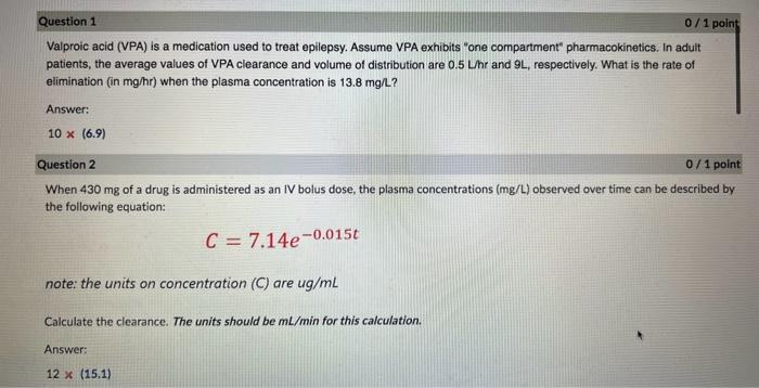 Solved Valproic acid (VPA) is a medication used to treat | Chegg.com