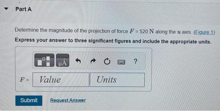Solved Determine the magnitude of the projection of force | Chegg.com