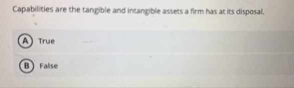 Solved Capabilities are the tangible and intangible assets a | Chegg.com